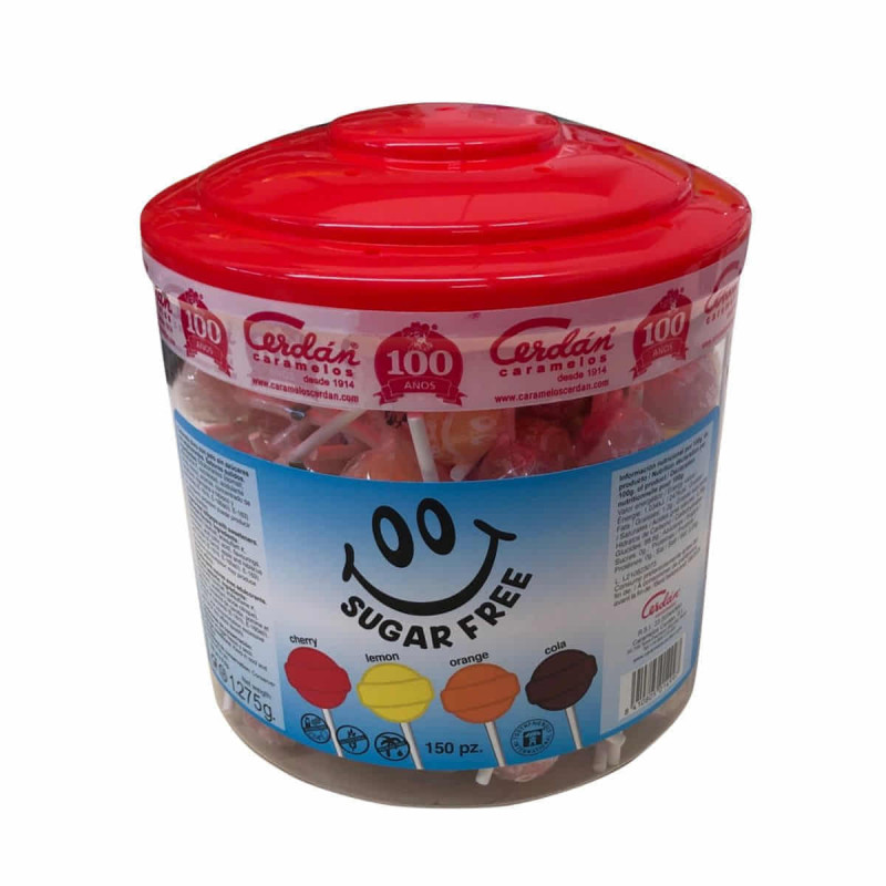 Chupa-chupas de fruta sem açúcar - 150 unidades de 9g cada - hipergol.pt
