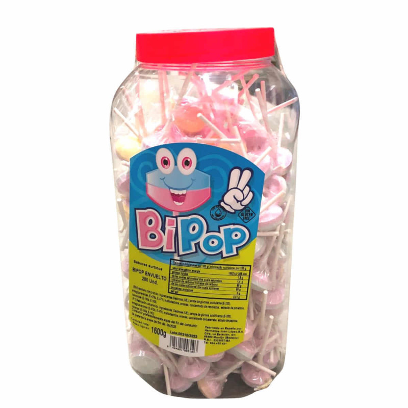 Bipop Dextrose Rebuçados em Bastão Embalados - Pacote 200 Unidades ...