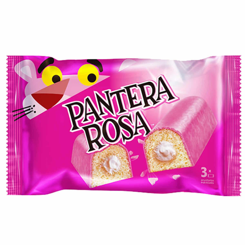Pink Panther® - Bolo com cobertura cor-de-rosa e recheio de creme em ...